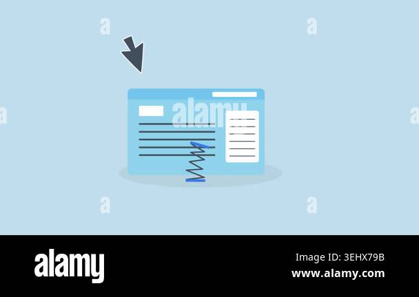 Website bounce rate, 4k animation of mouse pointer fall and bounce on ...