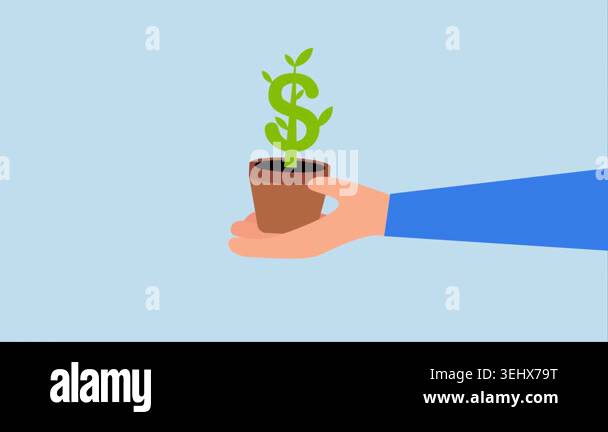 Growth stock return, 4k animation of businessman financial specialist ...
