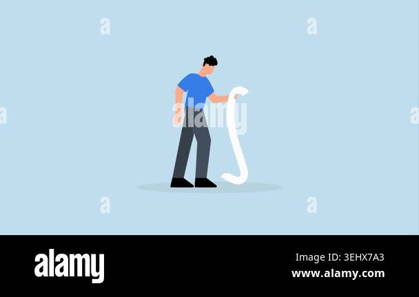 Paying bills, 4k animation of businessman analyze budget, pay charge on ...