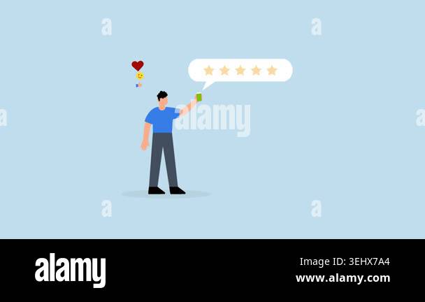 Customer feedback from mobile application, 4k animation of content ...