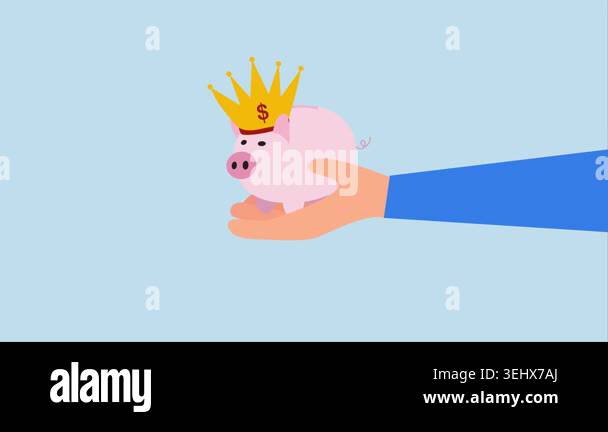 Best investment, 4k animation of businessman hand offers a shiny pink ...