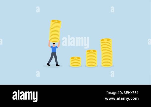 Compound interest effect, 4k animation of Businessman investor holding ...