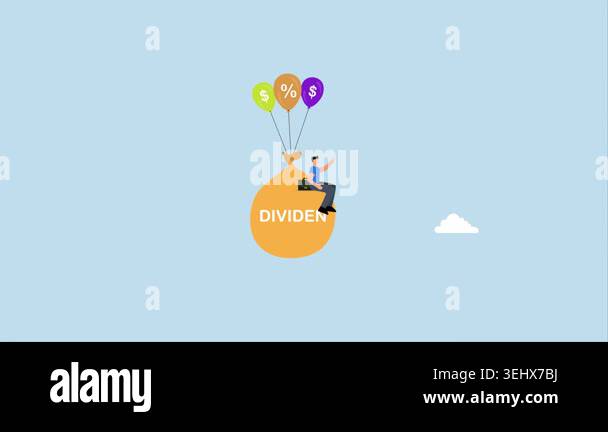 Dividend Stock investment return in financial crisis, 4k animation of ...