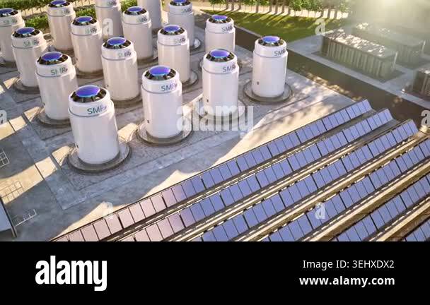 Smr or small modular nuclear reactors with solar panels and energy ...