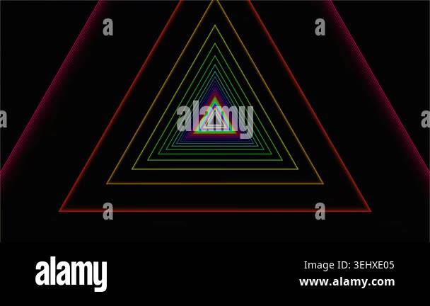 Multicolored triangle on black background Stock Video Footage - Alamy