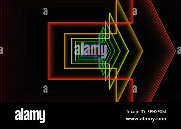 Multicolored geometric tunnel effect Stock Video Footage - Alamy