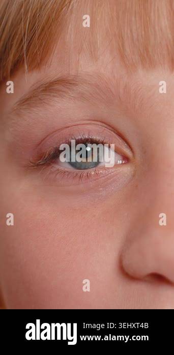 Extreme close-up macro portrait of smiling lady face. Teen beautiful ...