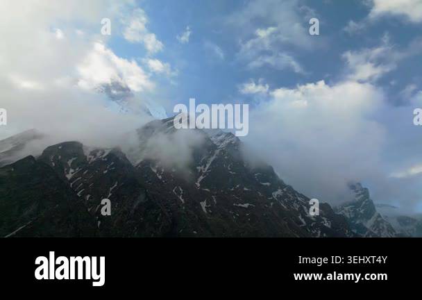 Aerial View of Snow Capped Annapurna Peak with Clear Blue Sky in Nepal ...