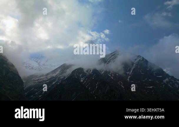 Aerial View of Snow Capped Annapurna Peak with Clear Blue Sky in Nepal ...