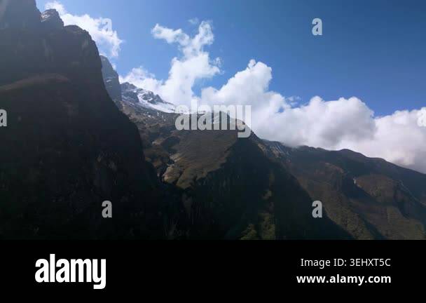 Aerial View of Snow Capped Annapurna Peak with Clear Blue Sky in Nepal ...