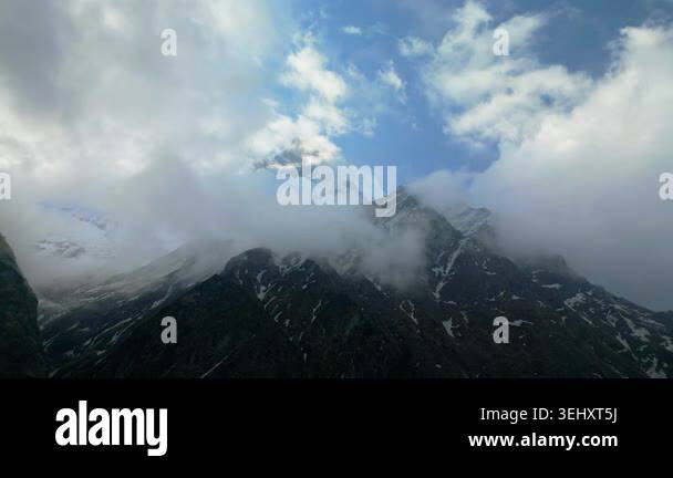 Aerial View of Snow Capped Annapurna Peak with Clear Blue Sky in Nepal ...