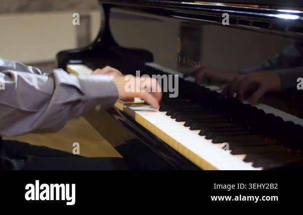 man playing piano musical hand Stock Video Footage - Alamy