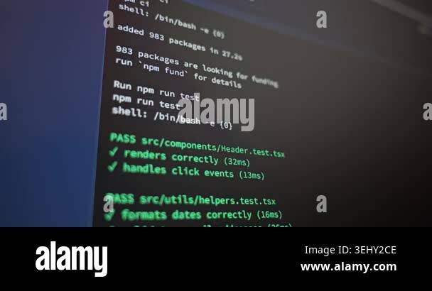 Screen recording of a terminal running npm run build and testing ...