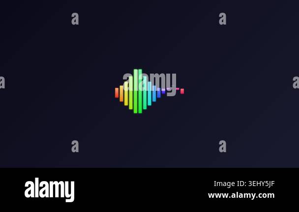 Minimalist rainbow spectrum sound wave visualization on dark background ...