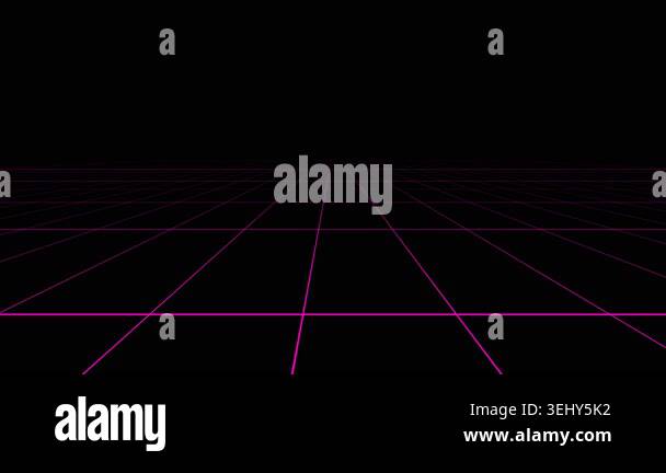 Minimalist digital perspective grid with glowing pink lines on black ...