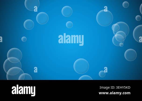 Floating transparent bubbles on a vibrant blue gradient background ...