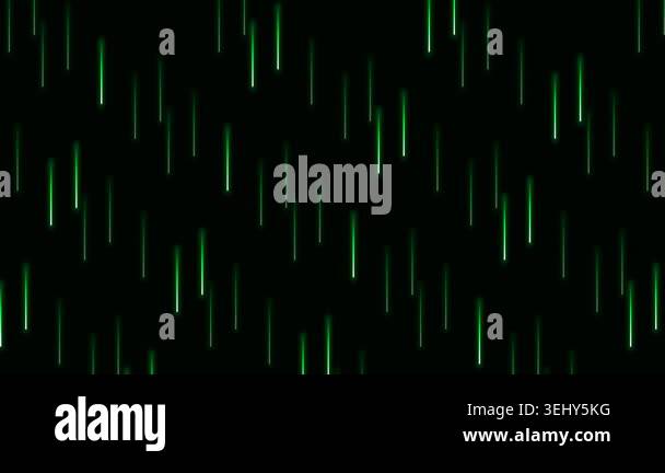 Abstract digital pattern with vertical glowing green lines on black ...