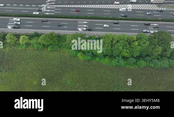 aerial view of the road in the city Stock Video Footage - Alamy