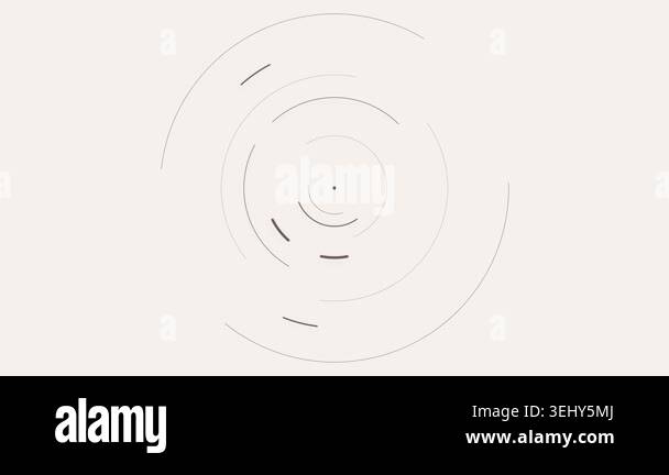 A minimalist graphic design featuring a series of concentric circular ...