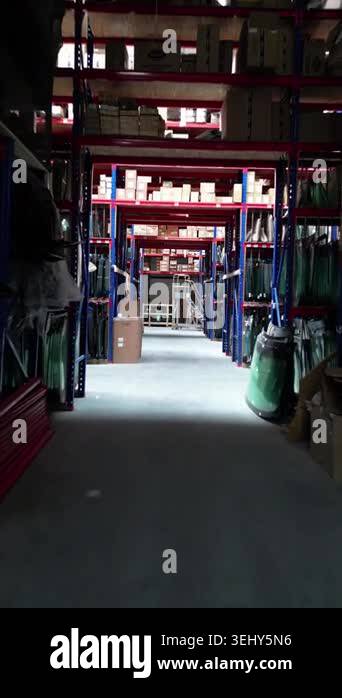 Calm Storage Environment. Organized Warehouse With Boxes And Racks ...
