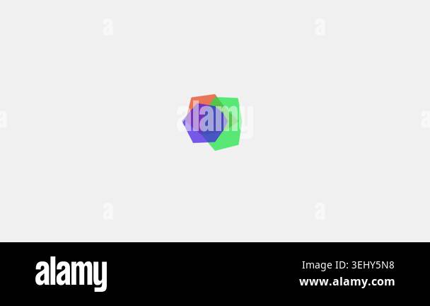 Abstract overlapping geometric shapes in vibrant primary and secondary ...