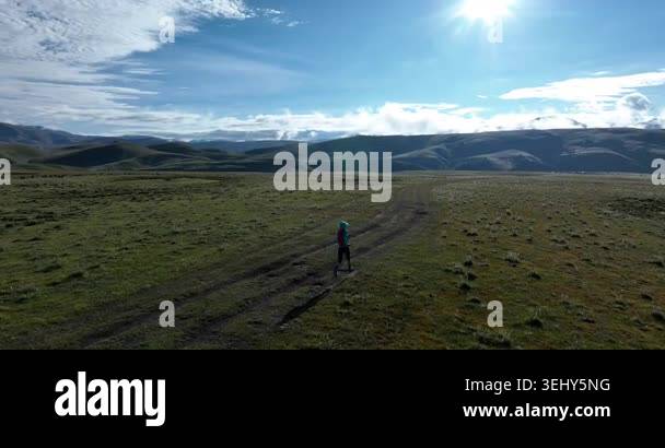 Woman trail runner in high altitude mountains, slow motion Stock Video ...