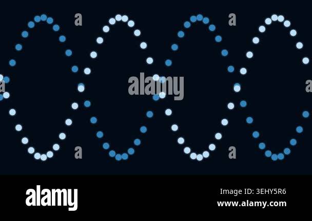 A digital visualization of a double helix structure composed of glowing ...