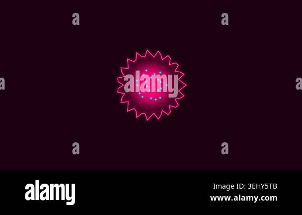 A minimalist digital illustration featuring a star-shaped neon pink ...