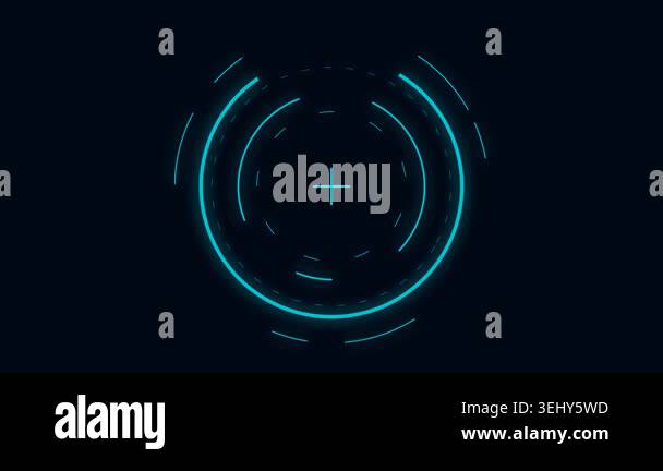 A minimalist digital heads-up display element featuring concentric ...