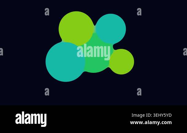 This minimalist abstract graphic features a cluster of several circles ...