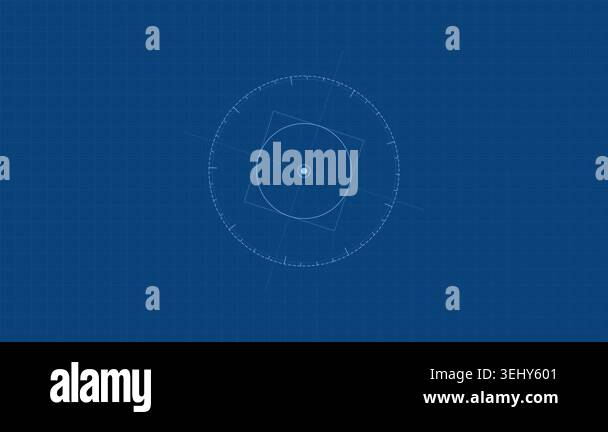 A minimalist digital heads-up display graphic featuring concentric ...