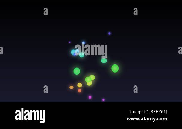 A digital graphic featuring a cluster of vibrant, glowing bokeh circles ...