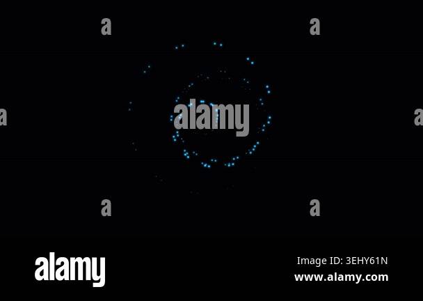 A minimalist digital artwork featuring a series of small, glowing cyan ...