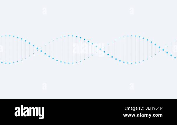 A minimalist digital illustration of a DNA double helix strand, formed ...