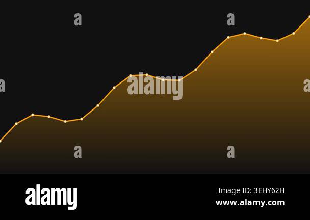 A golden line chart representing financial growth against a dark ...