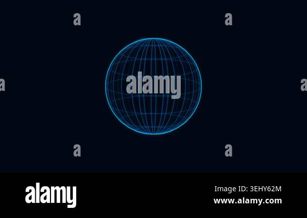 A minimalist digital representation of a globe created using glowing ...