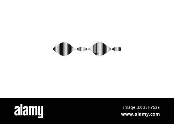 A minimalist graphic design featuring a black sound wave visualization ...