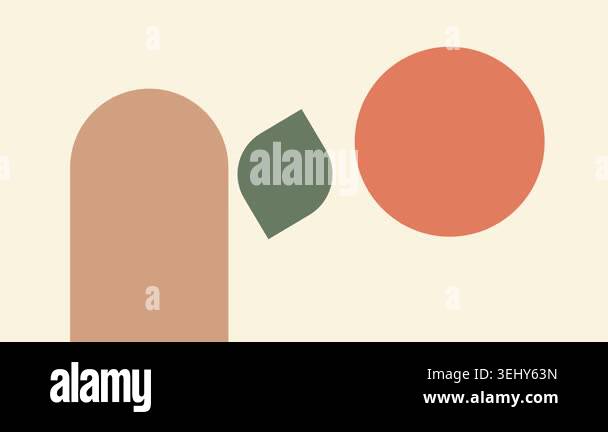 Minimalist composition featuring a rounded arch, a leaf shape, and a ...