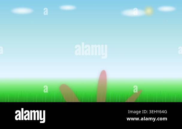 A simple and stylized digital illustration of a bright sunny day ...