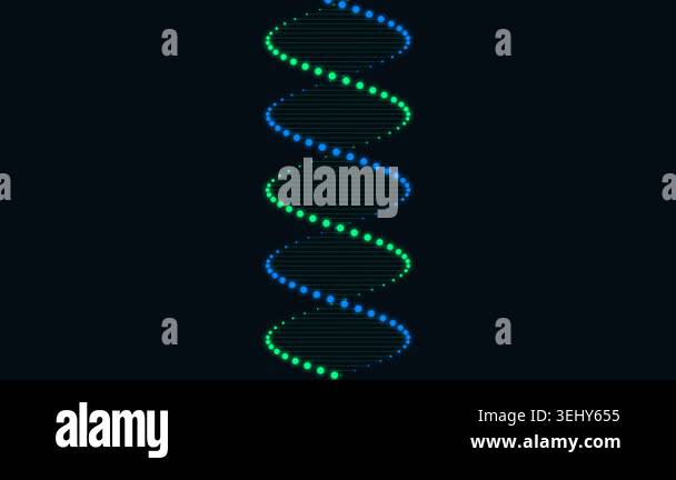 A vibrant, abstract representation of a double helix DNA strand ...