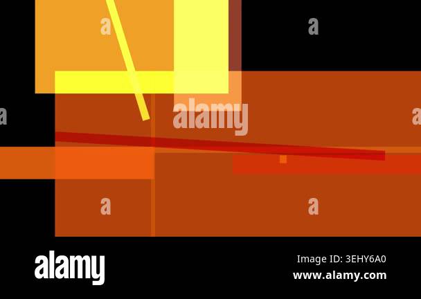 Abstract composition with overlapping rectangles and lines in warm ...