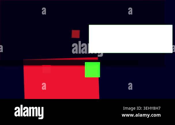 Abstract composition with red and green squares on a dark background ...