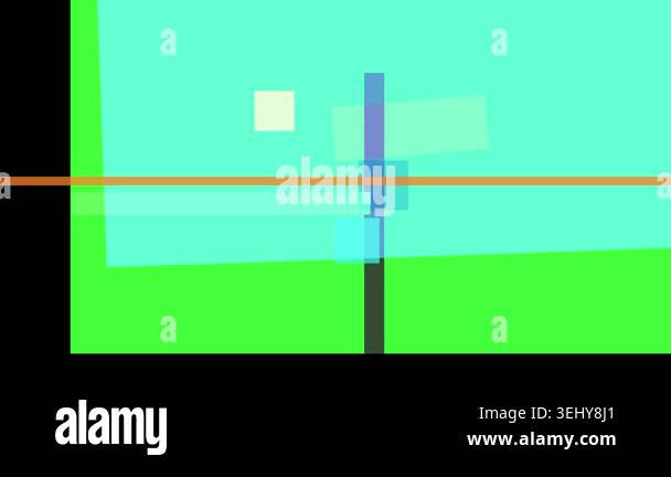 Abstract geometric composition with overlapping translucent rectangles ...
