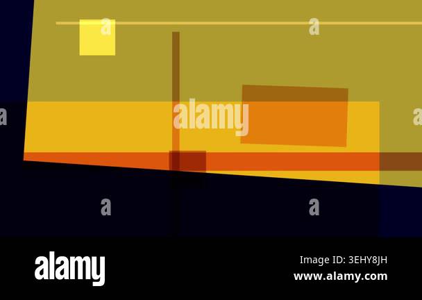 Abstract geometric composition with overlapping yellow and orange ...