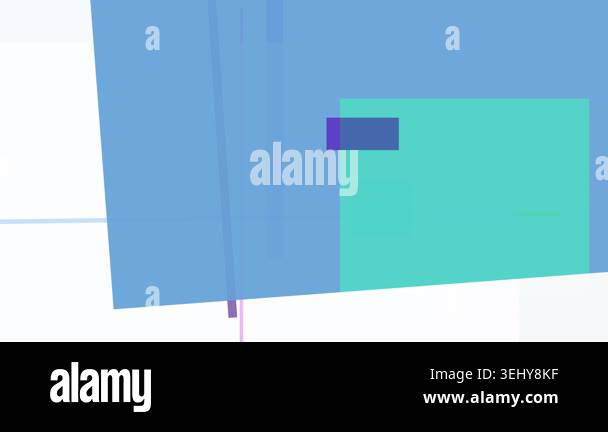 Abstract geometric composition with overlapping blue and teal ...