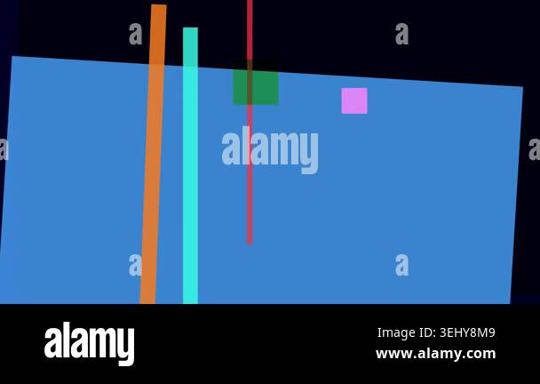 Abstract geometric composition with bold lines and colorful squares on ...