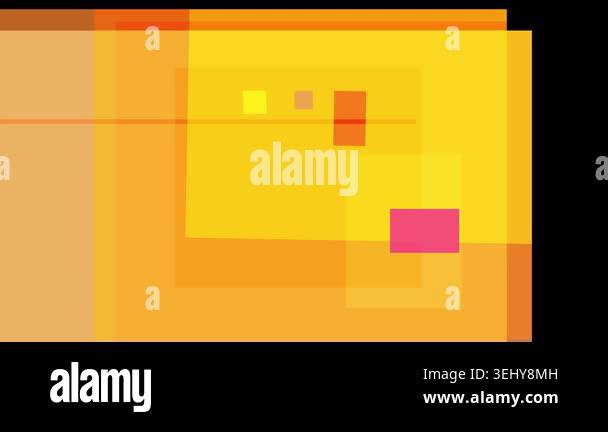 Abstract composition of overlapping geometric shapes in warm yellow and ...