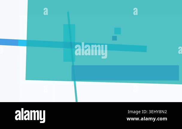 Abstract geometric composition with overlapping teal and blue shapes on ...