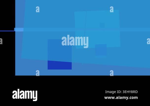 Abstract composition of overlapping translucent blue rectangles and ...