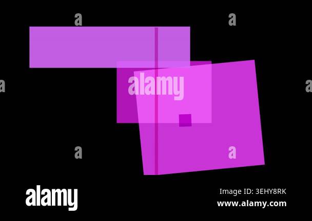 Abstract composition of overlapping translucent purple rectangles and a ...